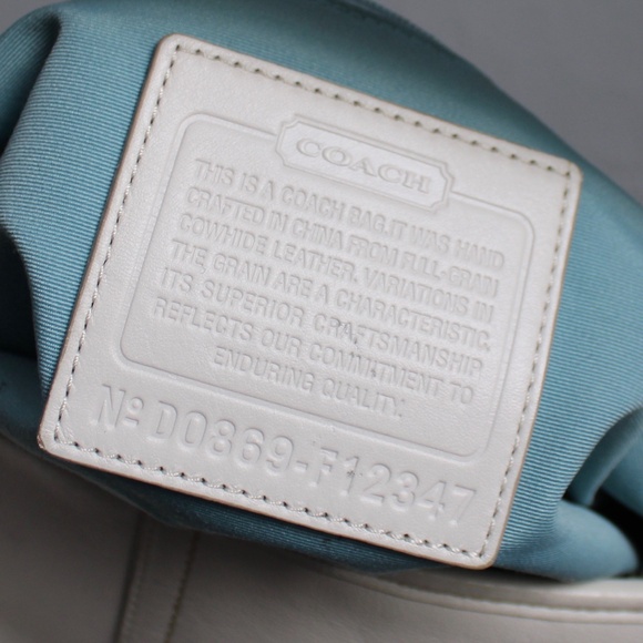 Coach | Bags | Coach Rare N 2347 Y2k White Leather Ergo Zip Hobo ...